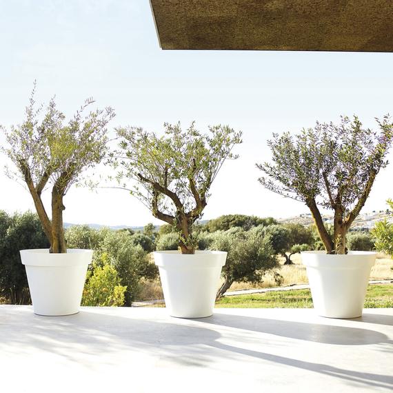 Capri kerek kaspó D60cm - fehér